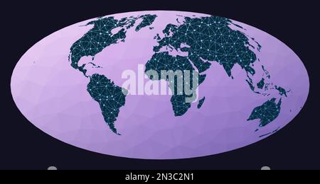 World map connection. Hammer projection. World Network. Appealing ...