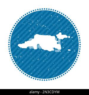 Jost Van Dyke Badge. Round logo of island with triangular mesh map and ...