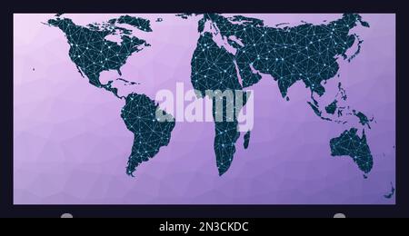 Communications network map. Gringorten square equal-area projection ...