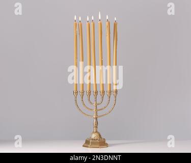 Burning Candles Against grey Background during diwali festival Stock ...