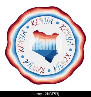 Kenya round stamp. Round logo with country map and title. Stylish ...