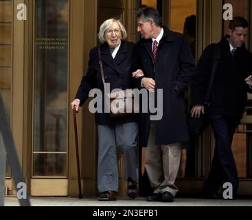 Miriam Moskowitz, 98, accompanied by her nephew Ira Moskowitz, and his ...