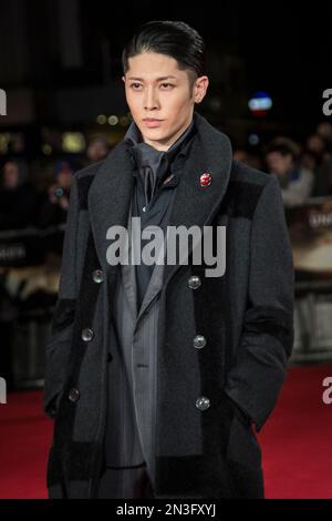 Japanese musician and actor Miyavi poses for photographers upon arrival ...