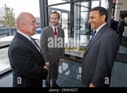 Novi Mayor Bob Gatt, left, and Michigan Lt. Governor Brian Calley ...