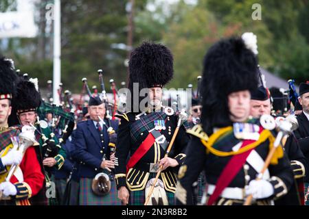 Bag Pipe Band Portrait at the Highland Games Braemar ( Highland Dress ...