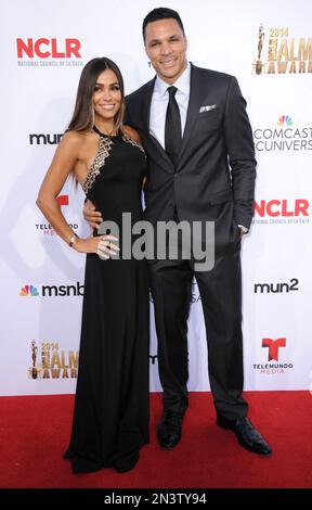 October Gonzalez, left, and Tony Gonzalez arrive at the NCLR ALMA ...