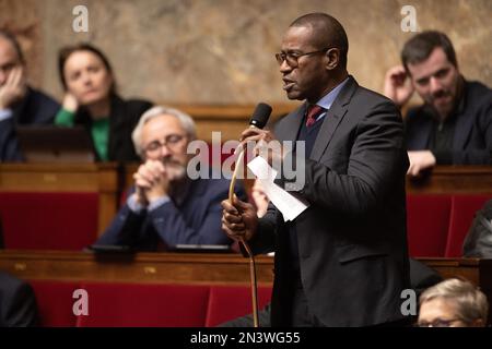 Deputy, Max Mathiasin attends a session of Questions to the Government ...