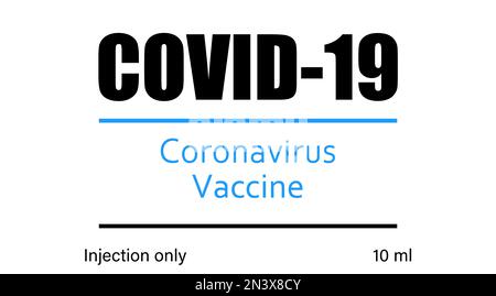 Coronavirus vaccine label design on white background. Illustration ...