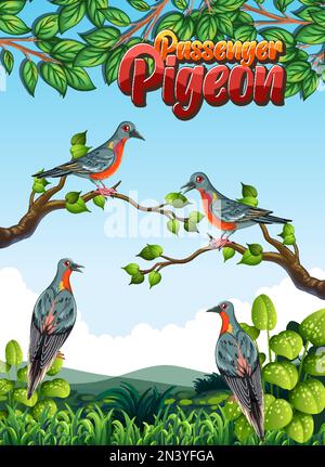Passenger pigeon extinction bird illustration Stock Vector Image & Art ...