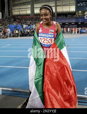 Alia Mohhammed Saeed Mohammed of the UAE celebrates after winning the ...