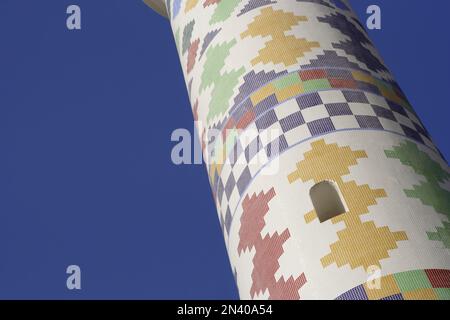 Colourful minaret of the Al Fadhel, Friday, Mosque, Manama, Kingdom of ...