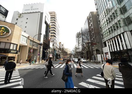 The commercial city center around Sakae, Naka ward, Nagoya, Japan Stock ...