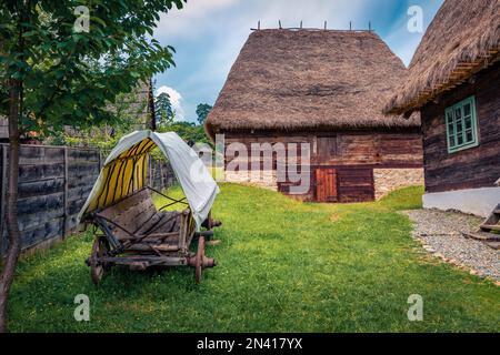 Wonderful rural scene of Romanian traditional house Stock Photo - Alamy