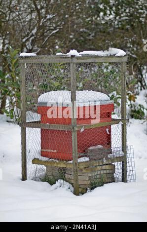 National Bee hive in winter Stock Photo - Alamy