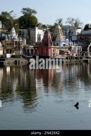 Temples at Shipra Ghat, Shipra River, Ujjain, Madhya Pradesh, India ...