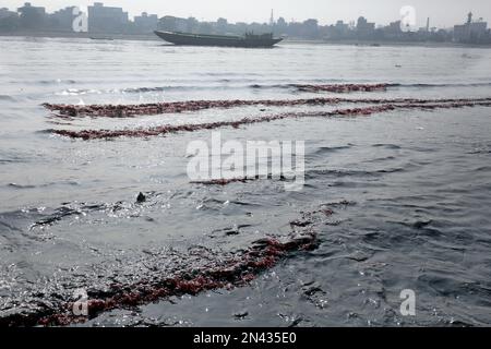Wastewater containing fabric dye is released into streams and rivers by ...