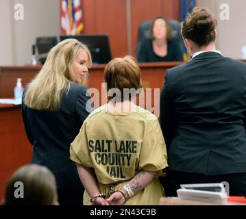 Alicia Englert, center, accused of leaving her newborn baby to die in a ...