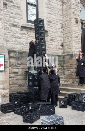 Ultra-Orthodox Jewish yeshiva students light candles to mark the ...