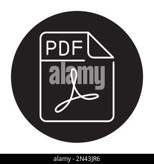 PDF file color line icon. Format and extension of documents Stock ...