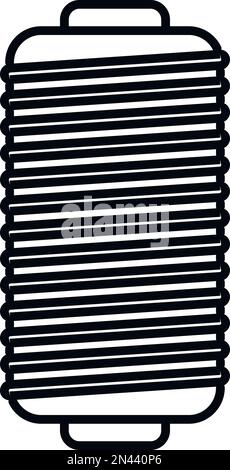 Cotton thread bobine icon outline vector. Factory machine. Process roll ...