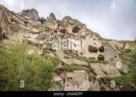 Cave houses in the Uzengi Valley, Ürgüp, Nevşehir, Turkey Stock Photo ...