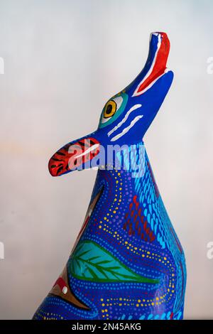 Howling coyote alebrijes in an artisan's shop / workshop in San Antonio ...