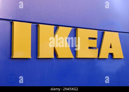 Ikea / Logo / Lettering/ Swedish multinational conglomerate Stock Photo ...