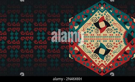 Geometric shapes with folky modern decorations, background, wallpaper ...