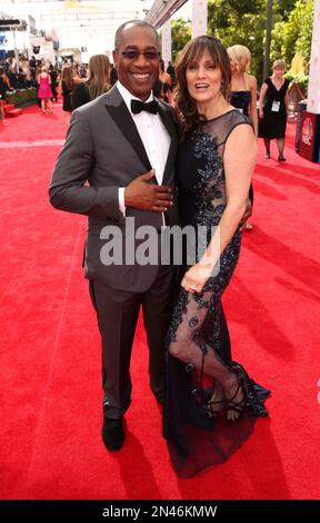 Joe Morton, left, and Christine Lietz arrive at the 47th NAACP Image ...