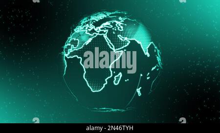 Techy earth map globe. Abstract colorful particles earth globe Stock ...