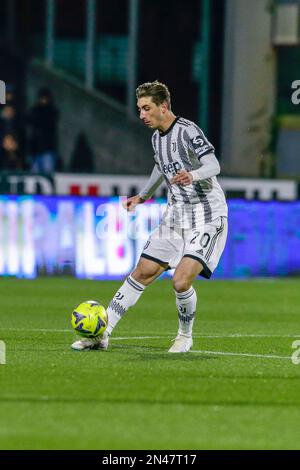 Juventus' Italian midfielder Fabio Miretti looks during the Serie A ...