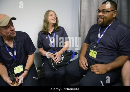 FedEx driver Debbie Conn of Ark., center, prepares to compete at the ...