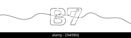 Continuous linear drawing of B7 vitamin symbol. Single line drawing of ...