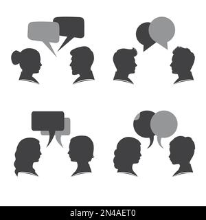 lovers couple with speech bubbles avatars characters vector ...