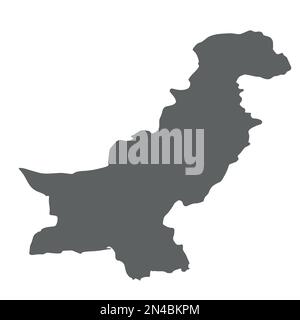 Pakistan simple map outline - smooth simplified country shape map ...
