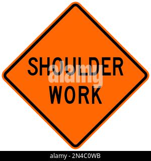 No shoulder warning sign Stock Photo - Alamy