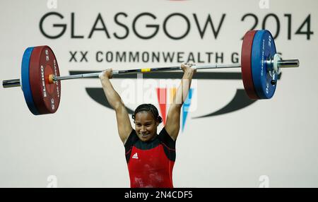 Dika Toua of Papua New Guinea competing in the 53kg final at the ...