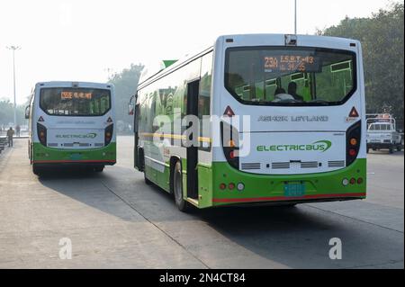 INDIA, Chandigarh, Sector 17, local bus terminal, Ashok Leyland ...