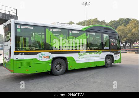 INDIA, Chandigarh, Sector 17, local bus terminal, Ashok Leyland ...