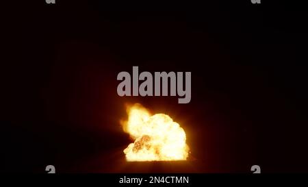3D rendering of an impressive intense explosion on a black background ...