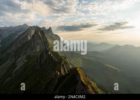A breathtaking view of the Alpstein massif with the Santis summit Stock ...
