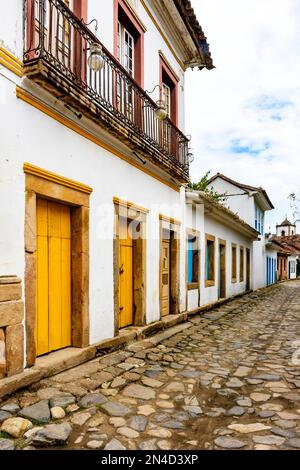 Bucolic street in the city of Paraty in the state of Rio de Janeiro ...