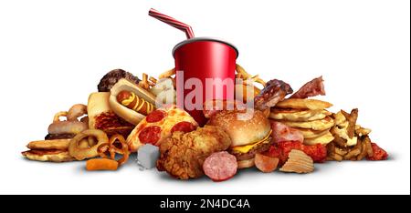 Fried food health risk as unhealthy dangerous eating of foods high in ...