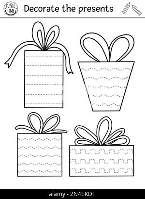 Vector Birthday party handwriting practice worksheet. Holiday printable ...