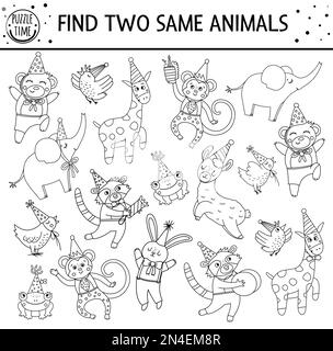 Find two same animals. Holiday matching activity for children. Funny ...