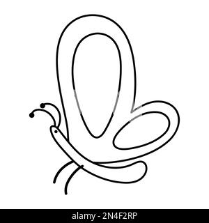 Spring Butterfly Isolated Coloring Page for Kids Stock Vector Image ...