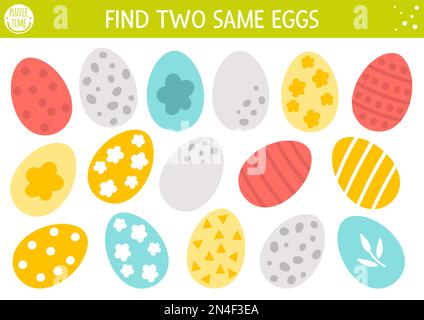 Find two same colored eggs. Easter matching activity for preschool ...