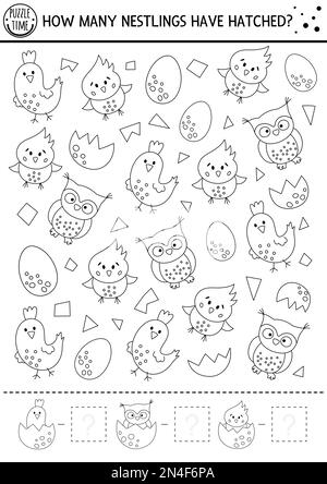 Easter math black and white worksheet for kids. Eggs addition printable ...