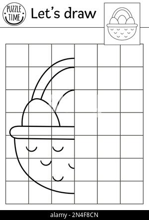 Complete the egg picture. Vector Easter drawing practice worksheet ...