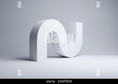 3D illustration of a white node. Fantastic shape .Simple geometric ...